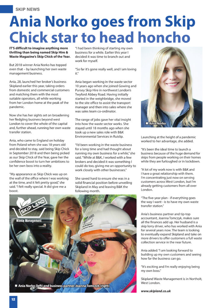 We've made the news here is our story: - SKIPLAND - Skip Hire, RoRo ...